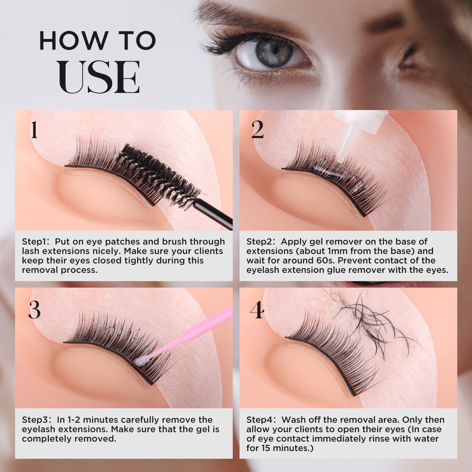 BEYELIAN Lash Extensions Remover, 0.51 Fl Oz/15ml Lash Remover for Lash Extensions Professional Gel Remover 60 Sec Dissolution Time for Individual Lash Extensions Adhesive (15ml)
