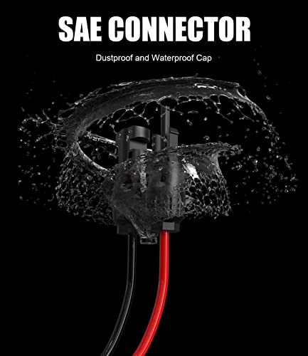 BERLAT Solar Panel Extension Cable,10AWG SAE PV Extension Cable to Solar Panels with 2 Pack SAE to SAE Polarity Reverse Adapters-30cm