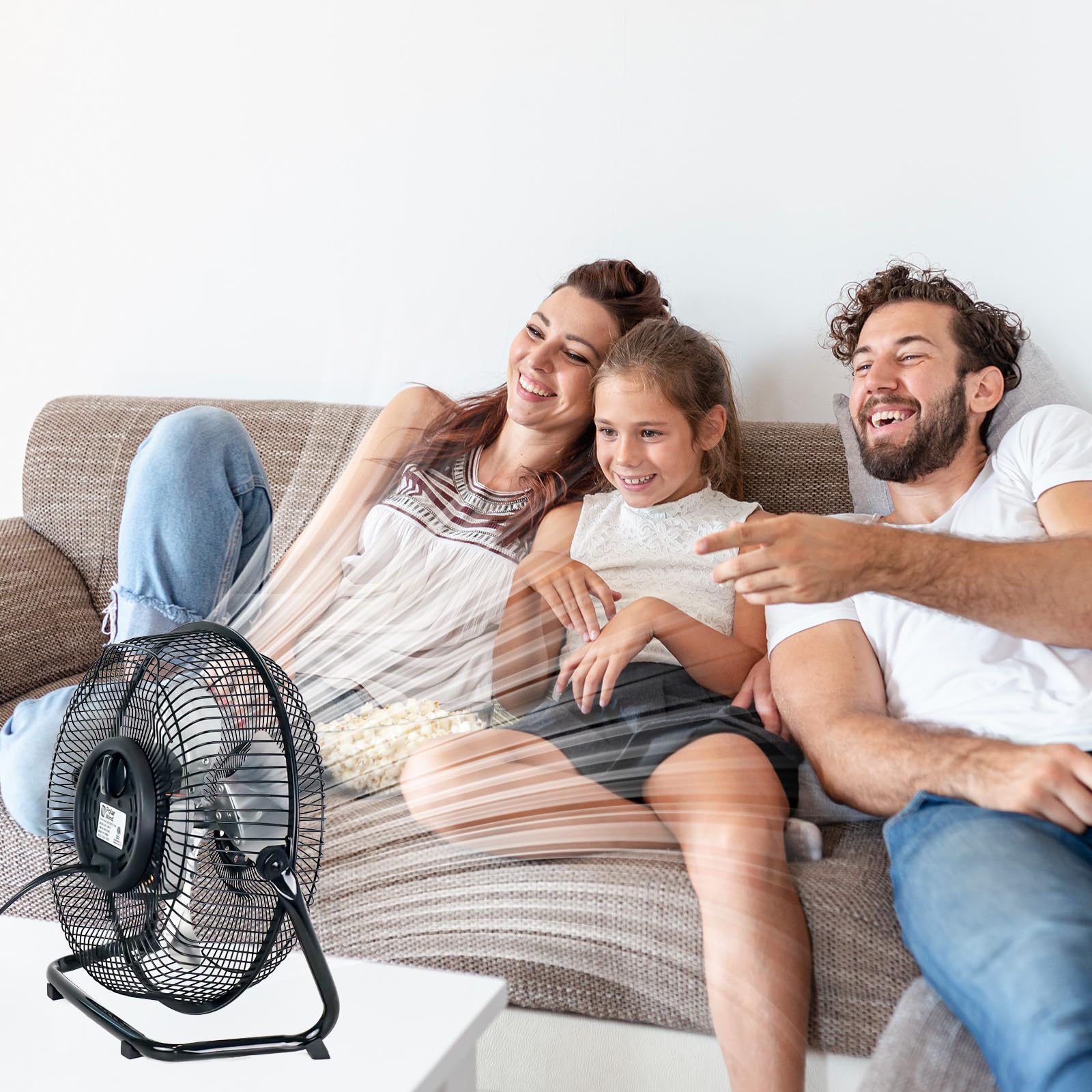 BEYOND BREEZE 9 inch Floor Fan, 3-Speed Small All Metal Cradle Floor Fans with Adjustable Tilt for Desk, Tabletop, Office