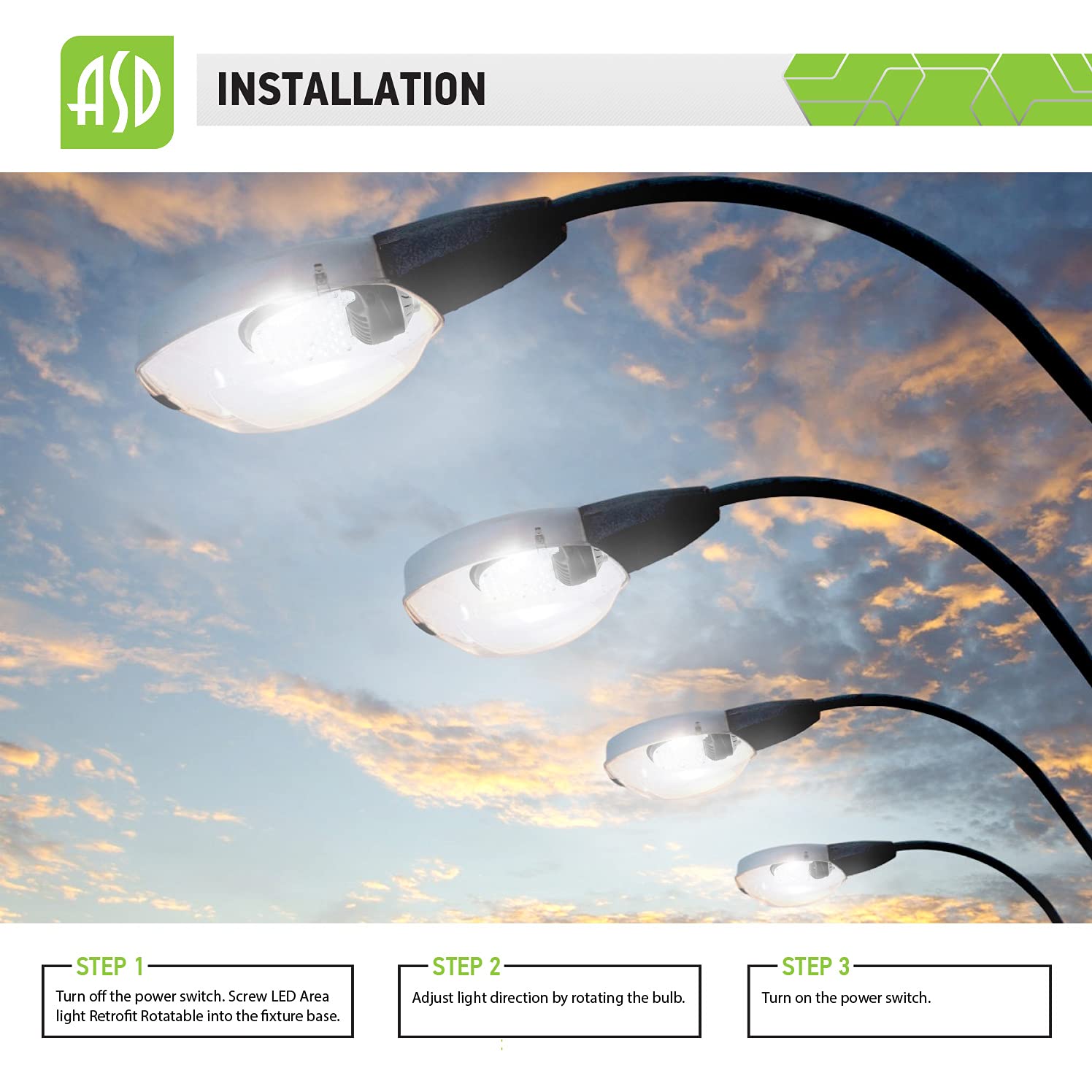 ASD LED Paddle Bulb 54W (90W MHL Equivalent) 5000K Daylight 5784Lm 120-277V UL & DLC - Outdoor LED Corn Bulb EX39 Rotatable Base - LED Parking Light Bulb - Post Light Bulb - Mogul Base Light Bulb