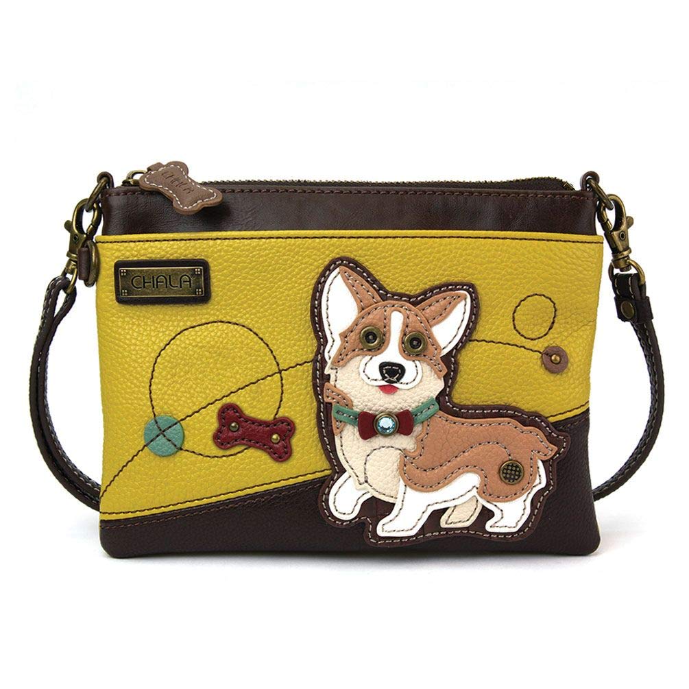 Chala Handbags Corgi Mini Crossbody Handbag, Corgi Mom