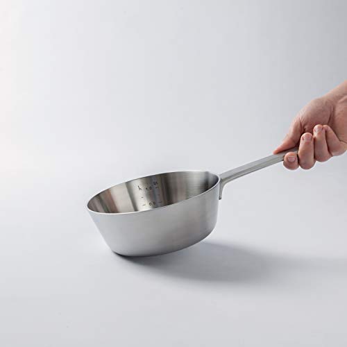 BergHOFF 3900029 Ron Conical 5-Ply Brushed Stainless Steel Saucepan, 36.5 x 21 x 9.1999999999999993 cm, Silver
