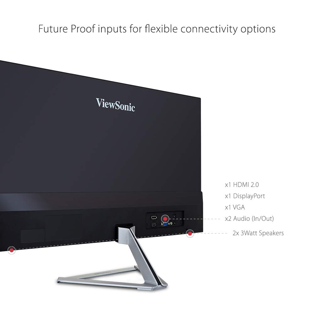 ViewSonic VX2776-SMHD 27in IPS 1080p Frameless LED Monitor HDMI, DisplayPort (Renewed)