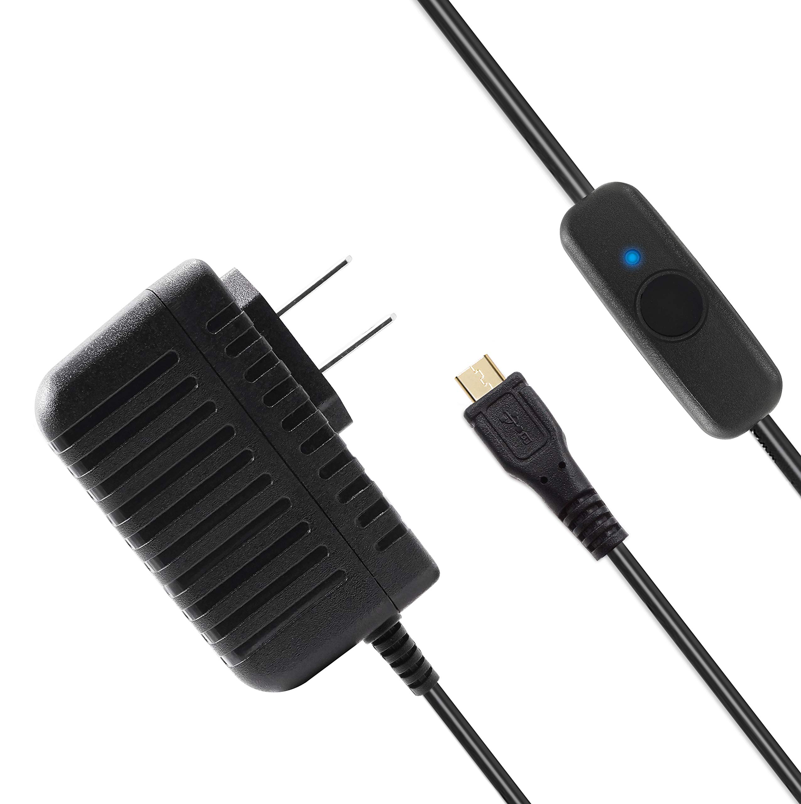 LoveRPi Certfied MicroUSB 5.25V 2.5A Power Supply with Power Switch and Status LED for Raspberry Pi