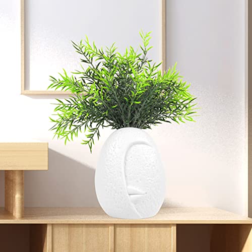 BESPORTBLE White Vase Human Face Planter Ceramic Plant Pot Funny Pot Human Head Statue Bonsai Holder Flower Bowl Garden Abstract Decorations for Garden Landscape Home Ceramic Vase