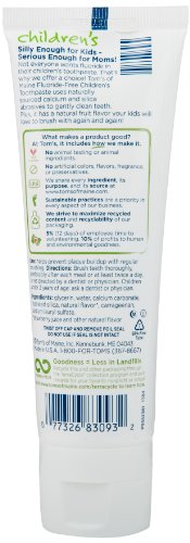 Tom's of Maine Natural Children's Fluoride Free Toothpaste, Silly Strawberry, 4.2 Ounce