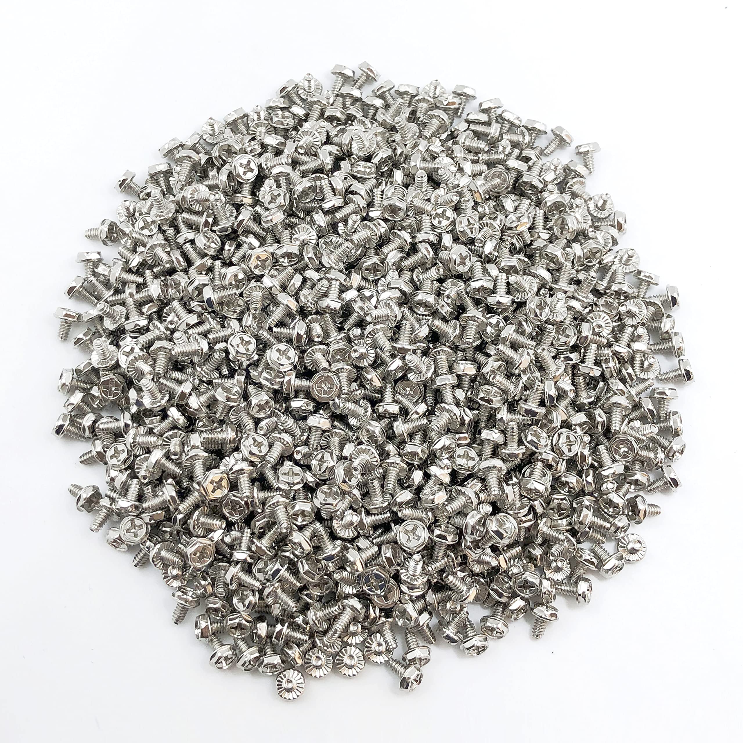 Bfenown100PCS 6#-32x6 Hex Phillips Head Replacement PC Computer Case Mounting Screws Fastener for Building Repairing and Maintaining Computer Systems Silver
