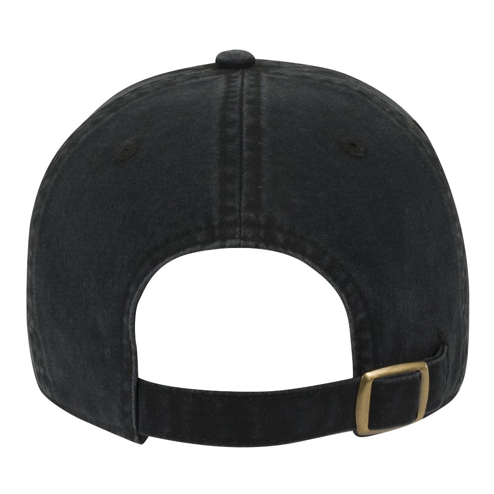 Low Profile Washed Superior Brushed Cotton Twill Dat Hat Cap - Black