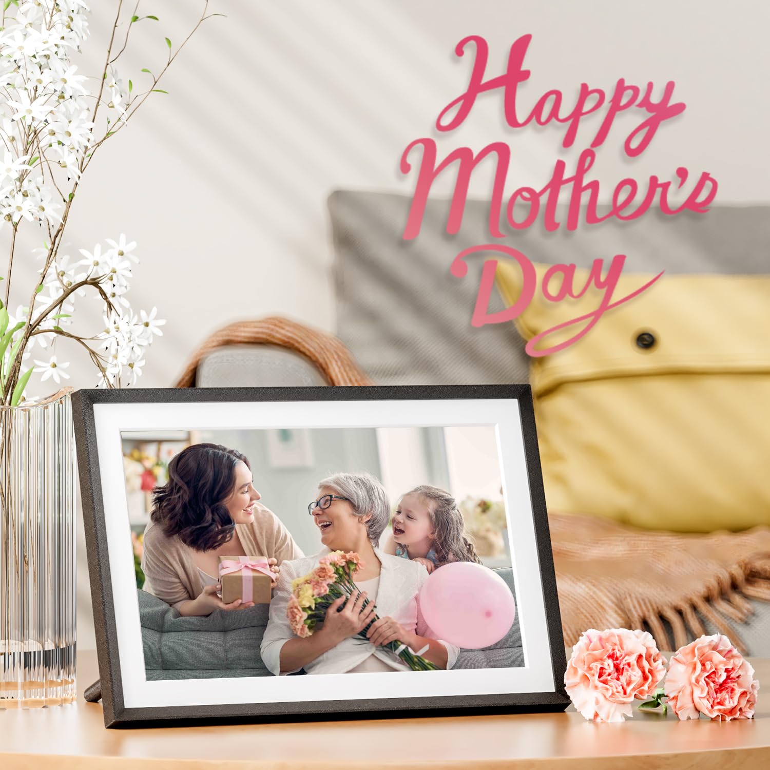 ARZOPA Frameo Digital Picture Frame 10.1 Inch Smart WiFi Digital Photo Frame 32GB with 1280x800 IPS Touch Screen, Auto-Rotate and Slideshow, Easy Setup to Share Photos Or Videos from Anywhere Anytime