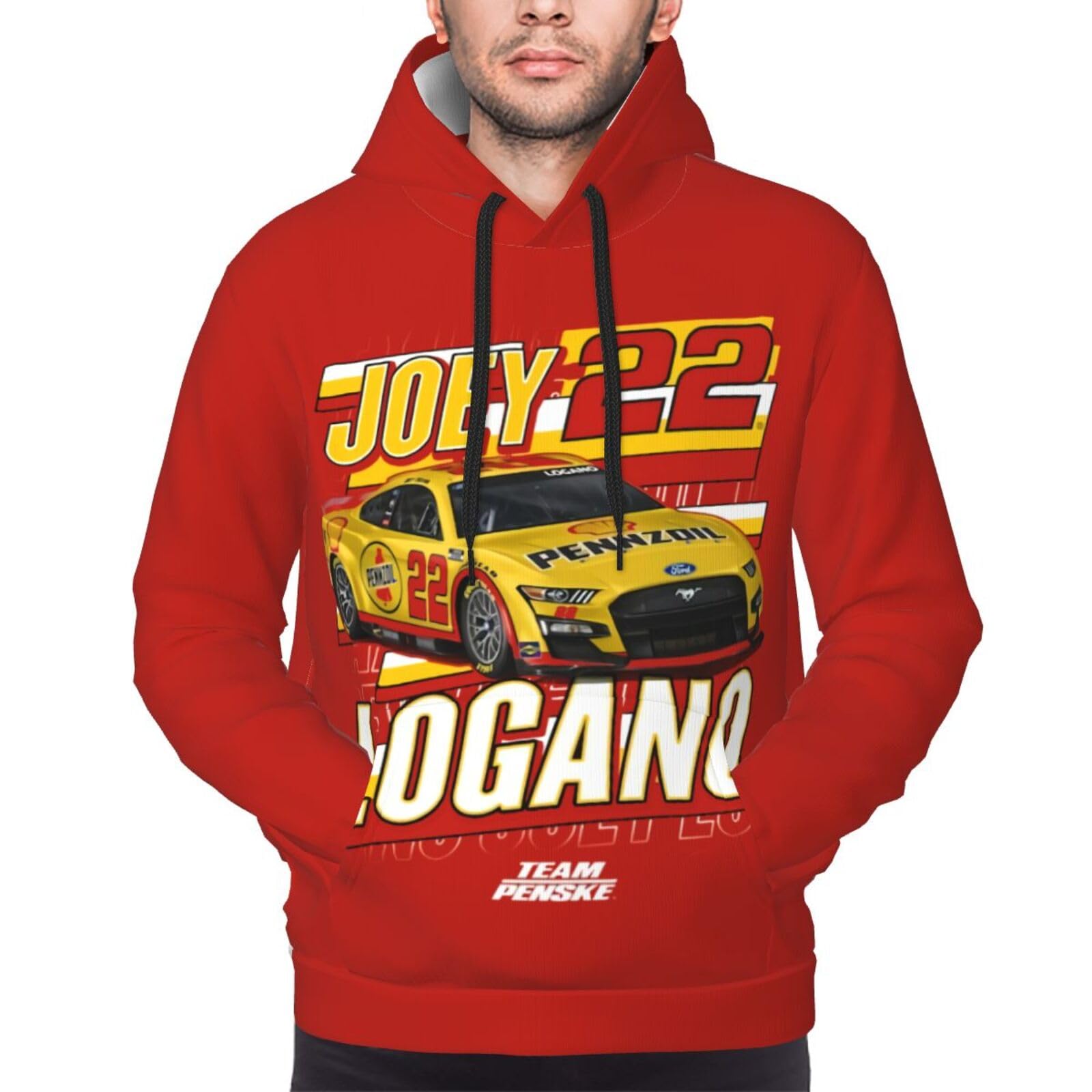 ASFRSH Joey Logano 22 Men'S Pullover Hoodie Casual Hooded Sweatshirt Best Hoodies Sportswear Tracksuit With Pocket