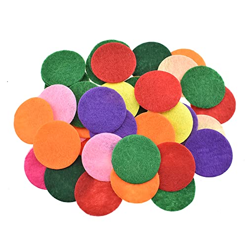 Auleswet 20mm Diameter Felt Circles Uniformly Pre-Cut Symmetrically Round Prevent Scuffs Easy Gluing Non-Woven Fabric Protect Pads Mixed Colour 80 PCS for Wax Sample Furniture Legs Halloween Costume