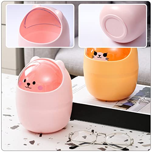 Cabilock Kawaii Things Kawaii Things Desktop Bin Plastic Home Lovely Bucket Can Garbage Shake Mini for Trash Office with Creative Lid Storage Container Cartoon Strawberry Kitchen Cute Bins