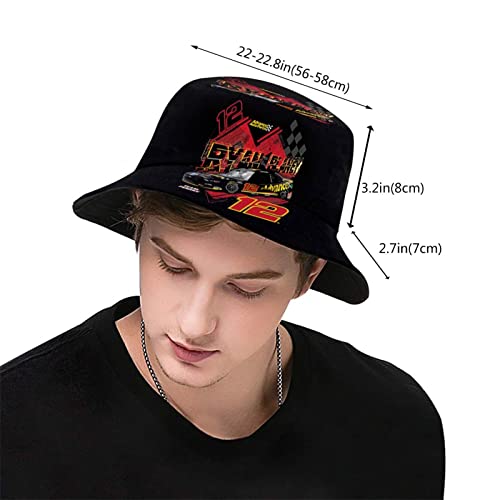ASFRSH Ryan Blaney 12 Fisherman's Cap Outdoor Bucket Hats Fishing Hat Wide Brim Cap Unisex Foldable Beach Summer Travel