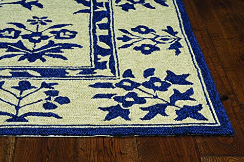 NEW HOME Calypso Shabby Chic Botanical Hand-Made Area Rug - Sand 2' x 3'