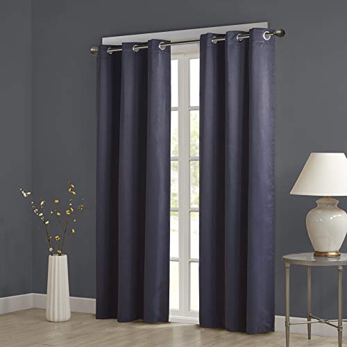 Comfort Spaces Blackout Grommet Top Window Curtain Panel Pair - Noise Reducing, Energy Efficient Thermal Insulated Room Darkening Drape for Bedroom, Living Room DΓ©cor, 42" x 63", Navy 2 Piece