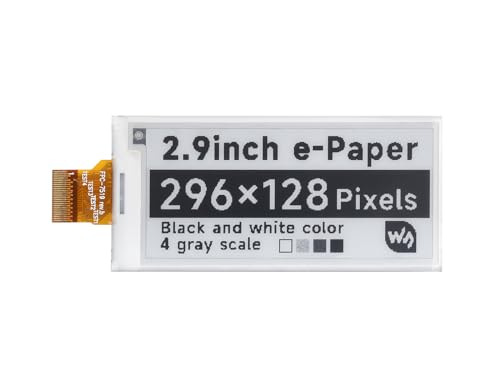 Waveshare 2.9inch E-Ink Raw Display Compatible with Raspberry Pi 4B/3B+/3B/2B/B+/A+/Zero/Zero W/WH/Zero 2W Series Boards 296x128 Resolution with SPI Interface Without PCB Supports Partial Refresh