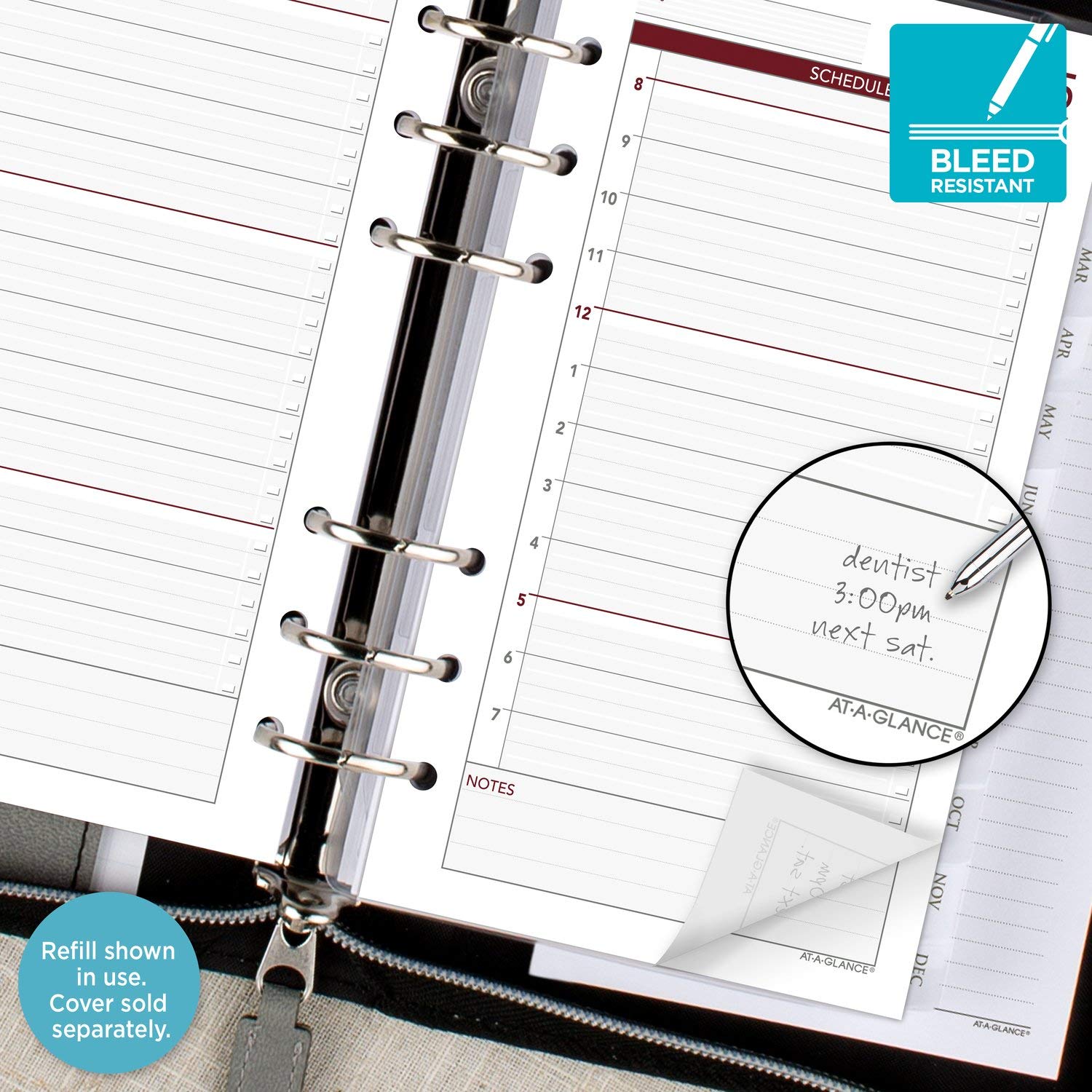 AT-A-GLANCE 2022 Daily Planner Refill by AT-A-GLANCE, 3-3/4" x 6-3/4", Size 3, Portable Size, One Page Per Day, Loose-Leaf (063-125Y)
