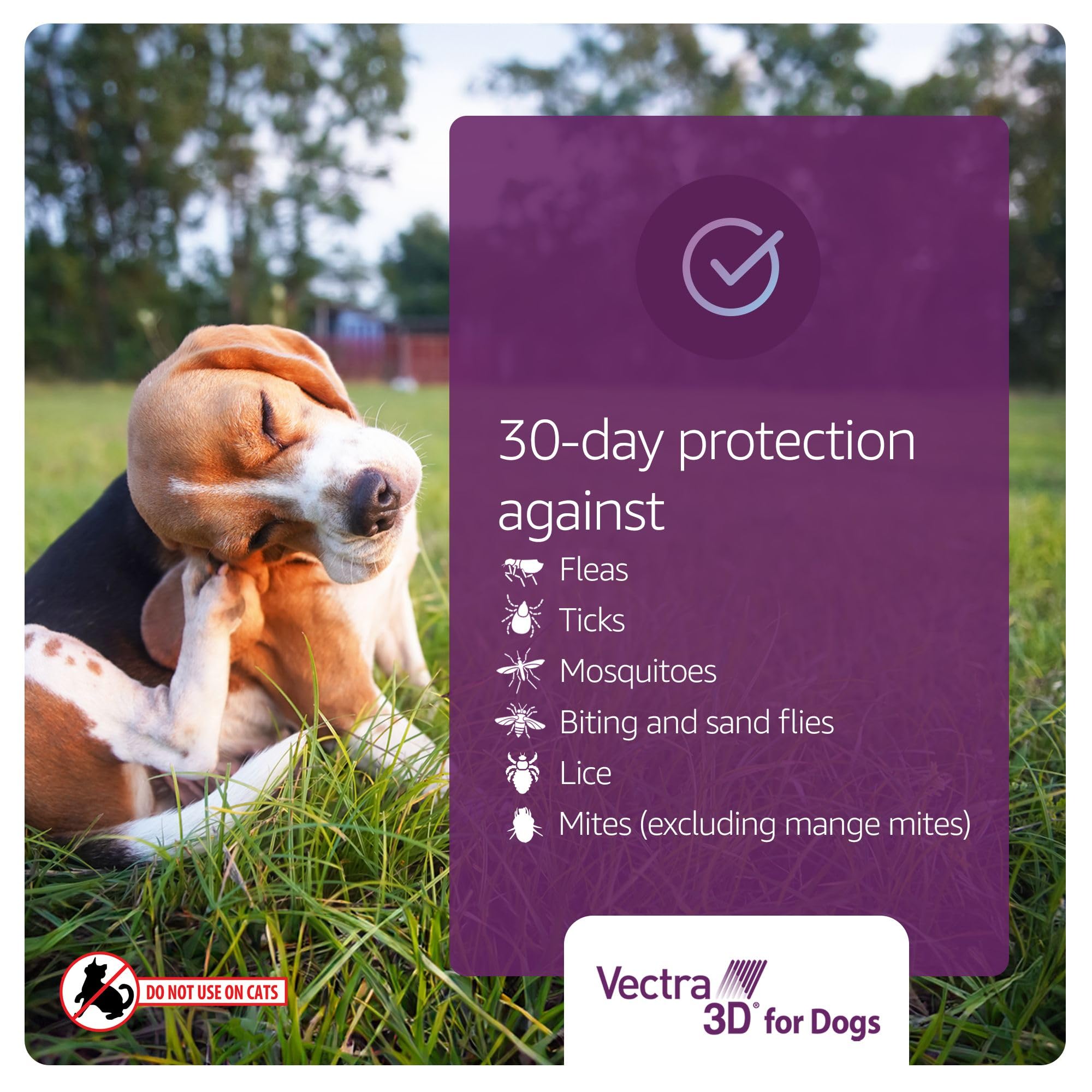 Ceva Vectra 3D for Dogs Flea, Tick & Mosquito Treatment & Prevention for Extra Small Dogs (5-10 lbs), 6 month supply