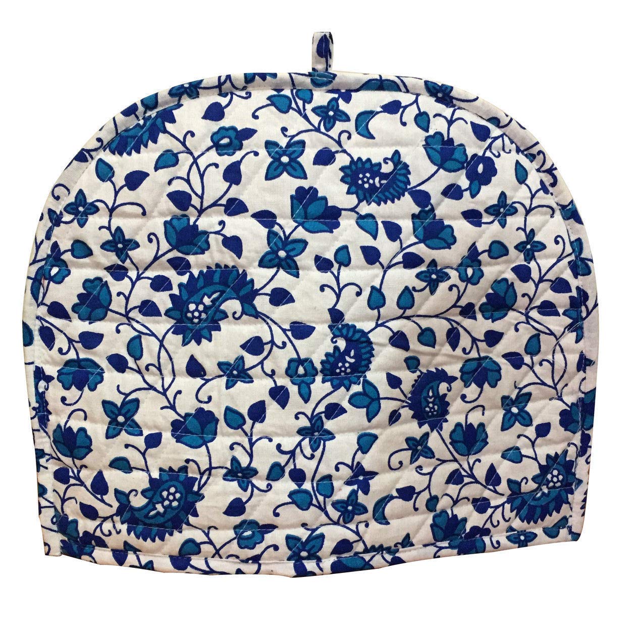 AUNERCART Turquoise Blue White Cotton Handmade Designs Tea Cozy Creative Tea Cosy Indian Mandala Tea Cozies Tea Pot Cover