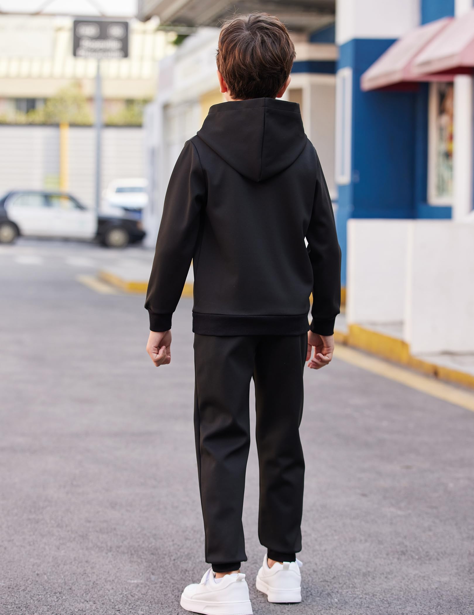 Arshiner 2 Piece Outfit Boys Pullover Hoodies Sweatshirt Suit For Kids Tracksuit Set Navy Blue