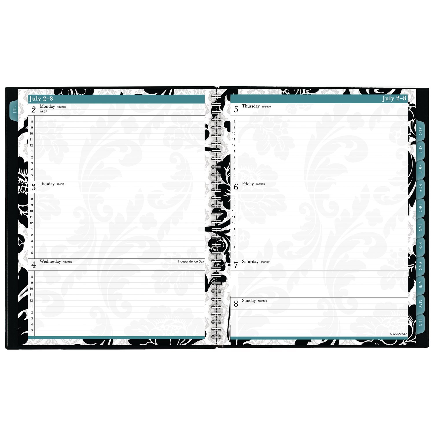 AT-A-GLANCE Academic Weekly / Monthly Planner / Appointment Book, July 2018 - June 2019, 8-1/2" x 11", Madrid, Black (793-905A-A8)