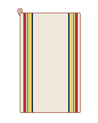 Aunt Martha's 18-Inch by 28-Inch Package of 3 Vintage Dish Towels,Cotton, Multi Striped, MultiStripe