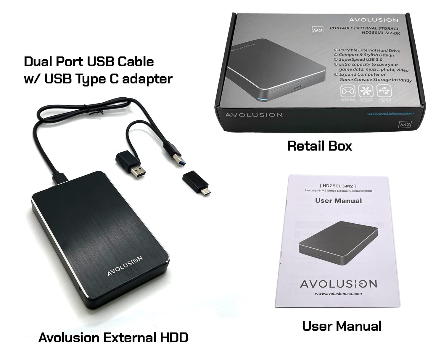 Avoluxion 1TB USB 3.0 Portable External Hard Drive (for PS4 Game Console, Pre-Formatted) - 2 Year Warranty