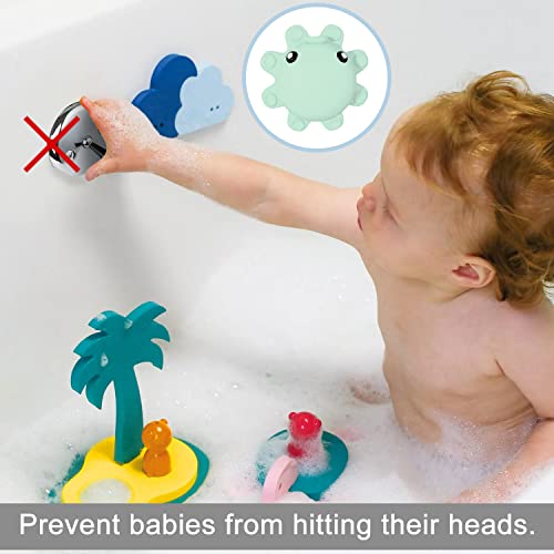 Bathtub Overflow Drain Cover Tub - Silicone Bathroom Overflow Drain Cover, Bath Tub Overflow Cover, Bathroom Spa Accessories, Adds Inches of Water for Deeper&Warmer Bath,Aqua Green