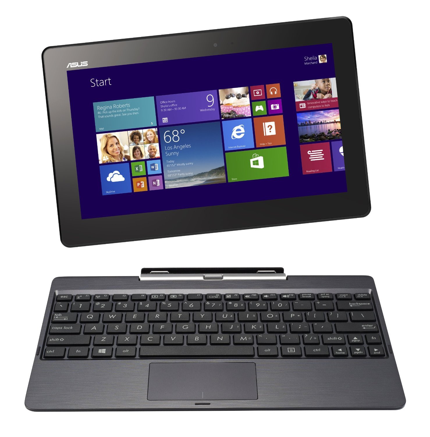 ASUS Transformer Book T100TA-C1-GR 10.1" Detachable 2-in-1 Touchscreen Laptop, 64GB (Grey)