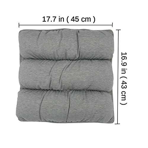 Big Hippo Chair Pads Square Chair Cushion Soft Thicken Seat Pads Cushion Pillow for Office,Home or Car Sitting 17.7" x 16.9"(Grey)