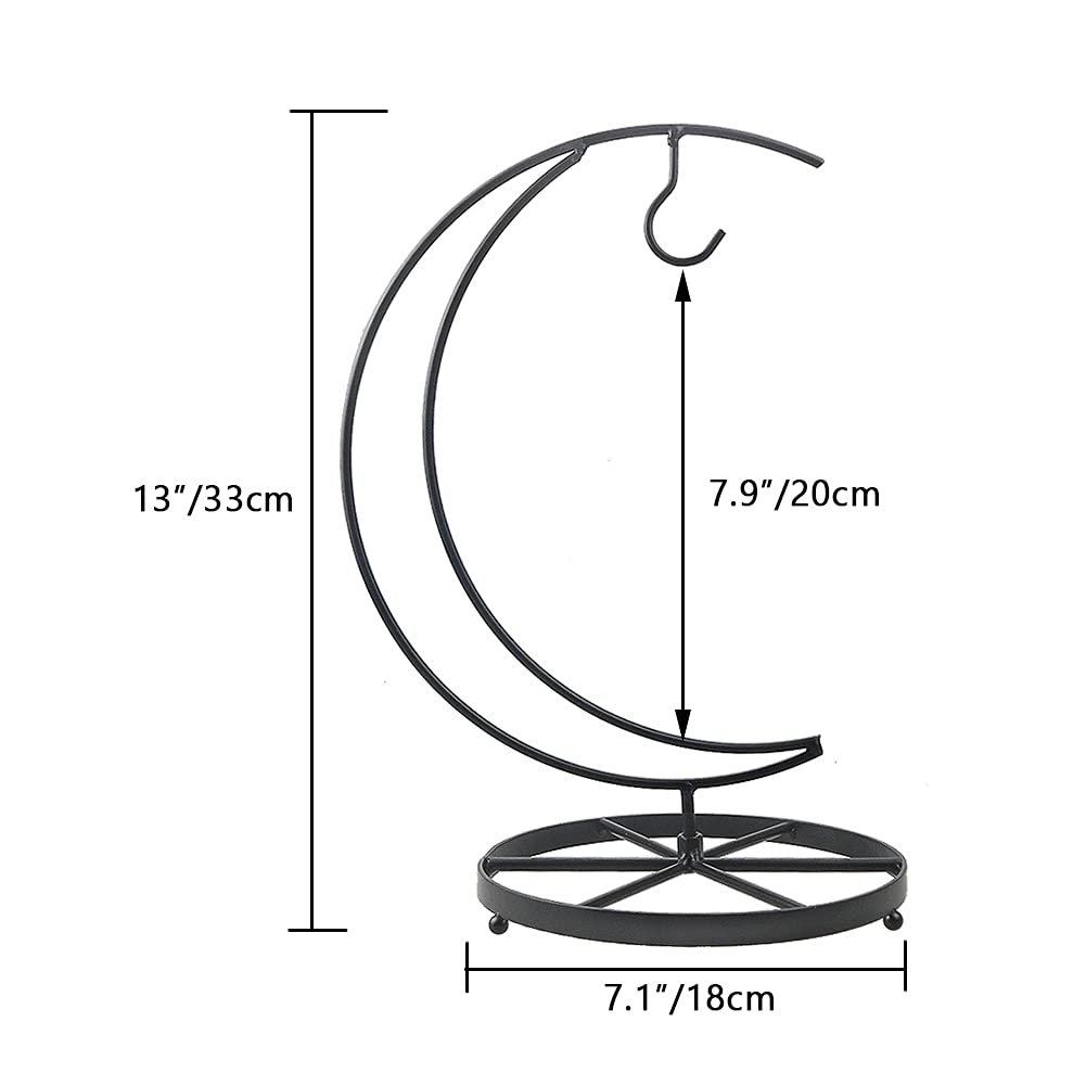 Banana Hanger Stainless Steel Holder Saver Stand Hook Keep Bananas from Bruising Black Kitchen Decor for Counter (7.1 * 7.9 * 13")