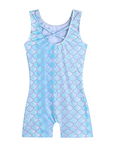 Arshiner Leotards for Girls Gymnastics with Shorts Color Gradient Shiny Diamond Kids Biketard