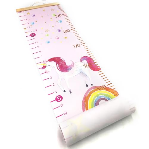 HomeEvolution Kids Growth Chart Height Measuring Chart, Unicorn Canvas Wall Hanging Rulers for Baby Children Girls Bedroom Decor…
