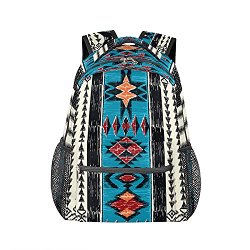 Aztec School Backpacks for Girl Student Daybag Water Resistant,Navajo Pattern Travel Schoolbag for Women/Men College Bookbags Medium