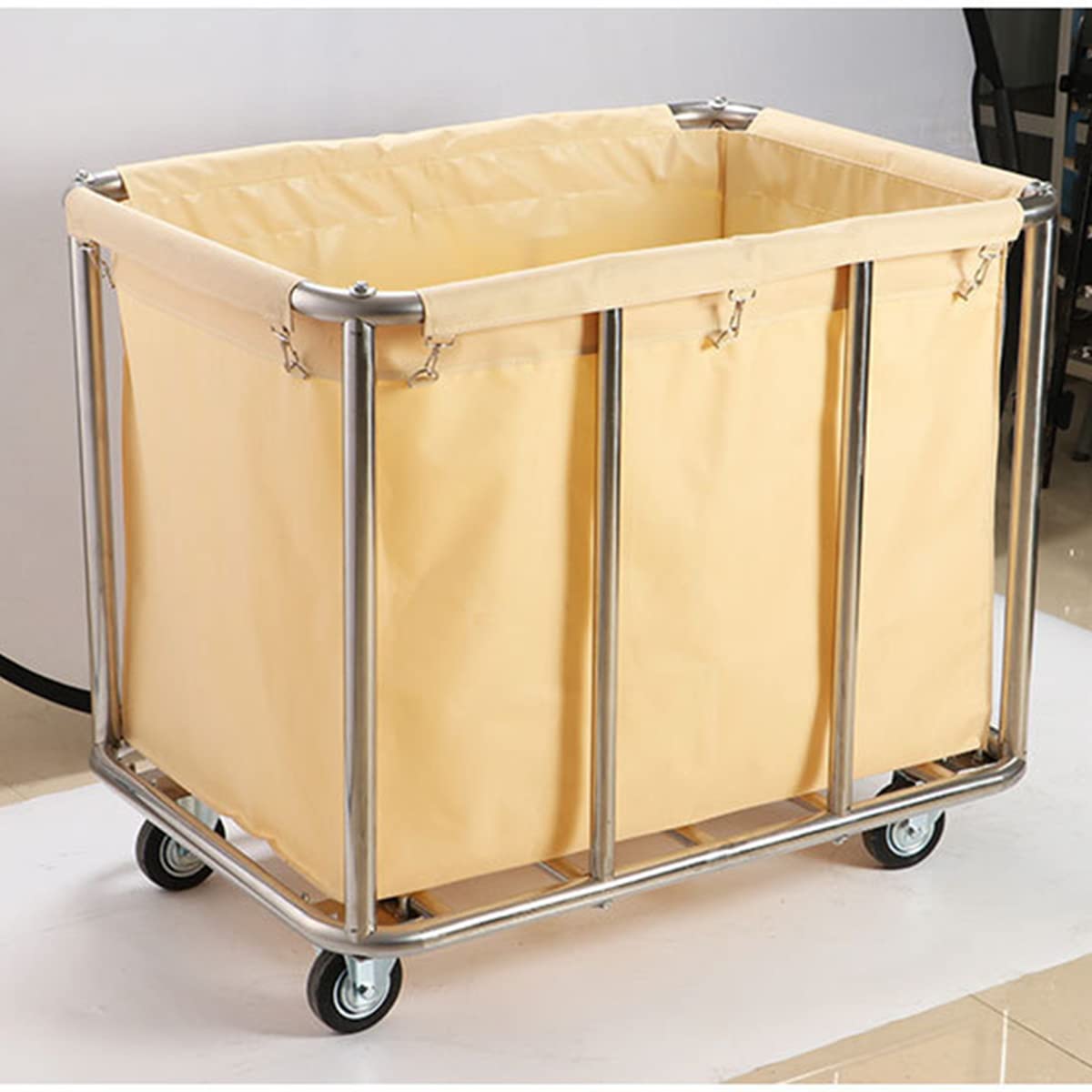 XIJIXILI Industrial Laundry Cart with Wheels 330lb Commercial 12 Bushel Laundry Hamper Sorters Large Waterproof Laundry Basket Heavy Duty For Home Laundry Organizer and Storage
