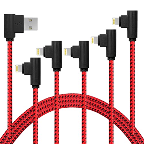 Certified Lightning Cable,iPhone Charger 5 Pack(0.7FT/3FT/3FT/6FT/10FT) Extra Long Nylon Braided USB Charging&Syncing Cord Compatible with iPhone 12/11/Pro/Xs Max/XS/XR/7/7Plus/X/8/8Plus/6S Plus
