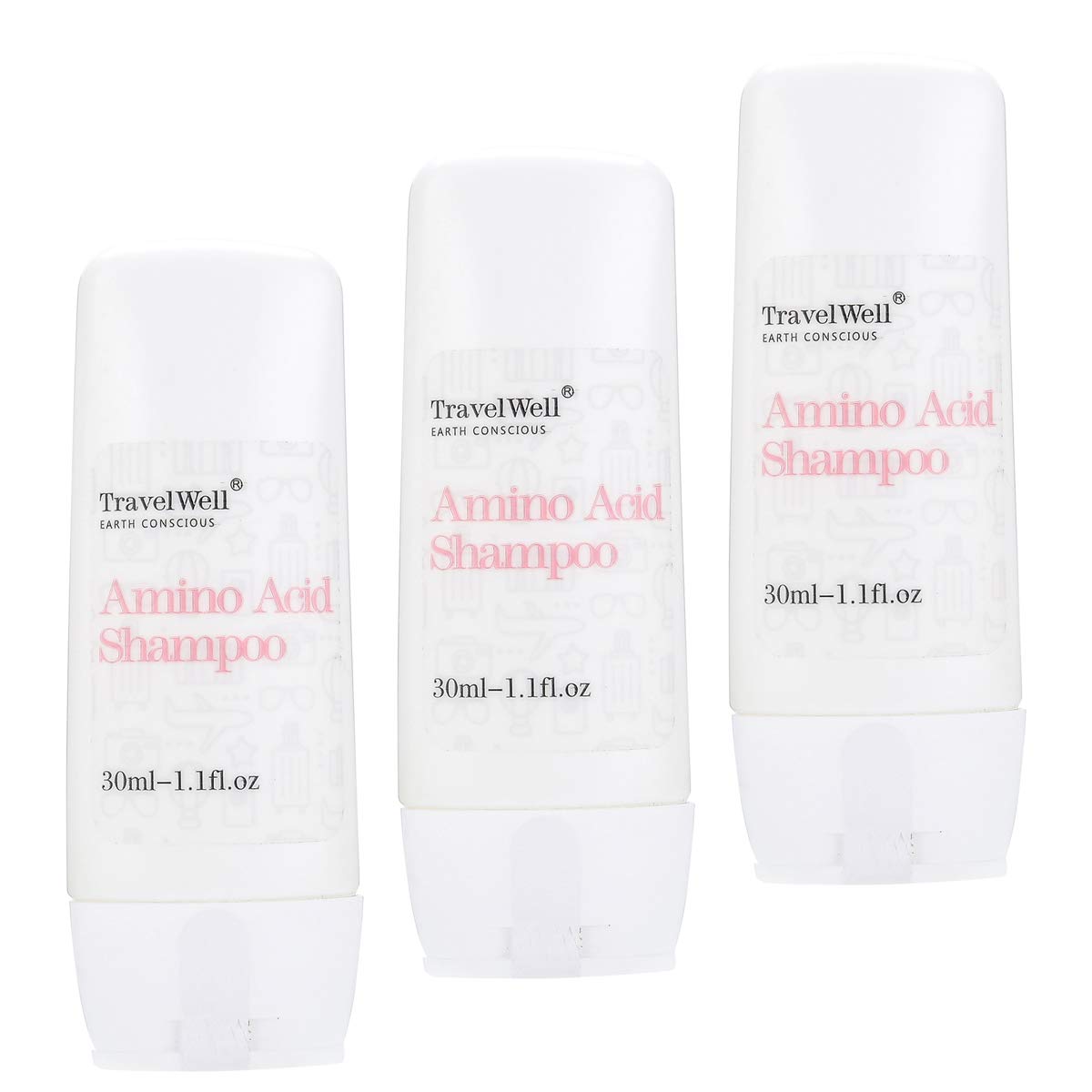 Travel Well Hotel Toiletries Amenities Travel Size Guest Shampoo 1.0 Fl Oz/30ml, Individually Wrapped 50 Bottles per Box