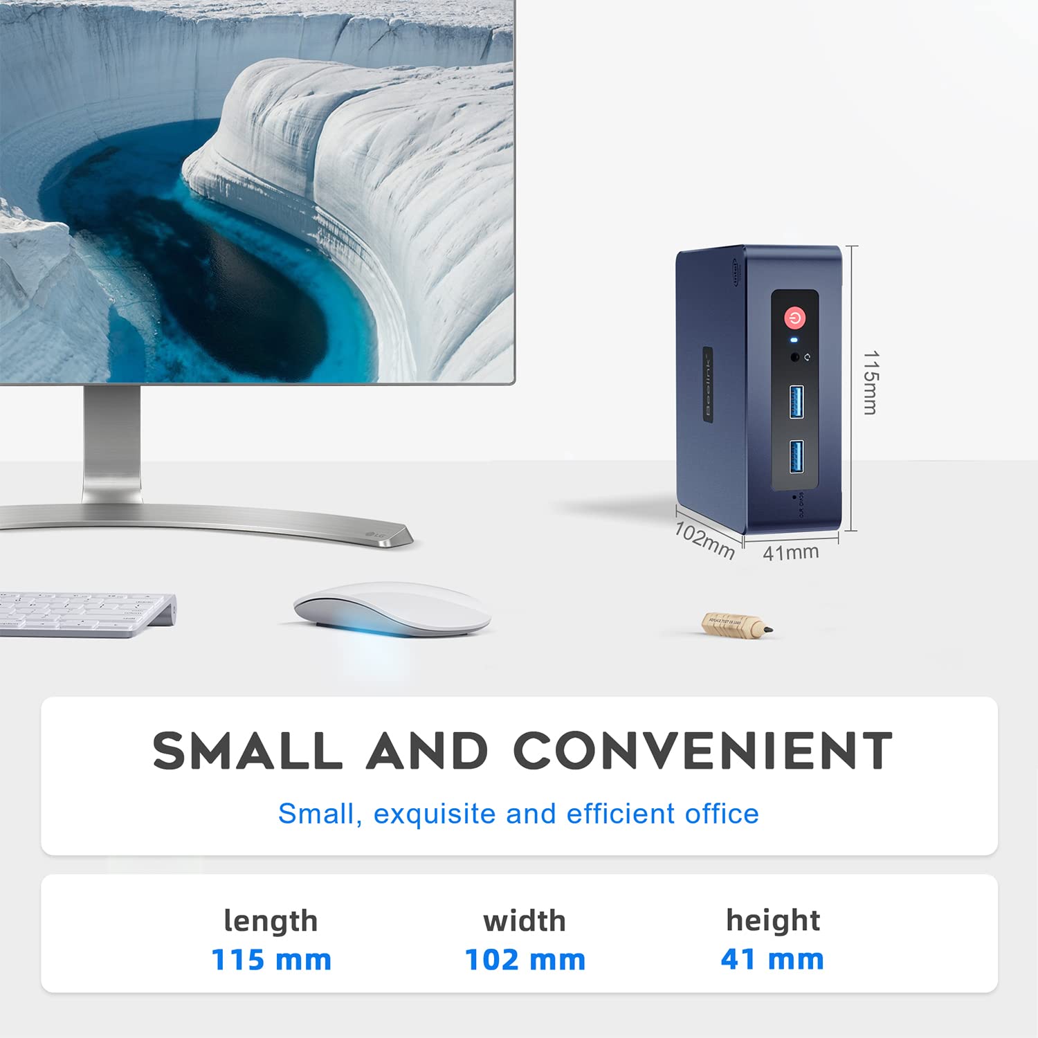 Beelink Dual 2.5GbE Network- Triple 4K Displays- 16GB DDR5 Mini PC, Intel 12th Core i3 N100 EQ13 Support AV1 deconding, 500GB PCIex1 SSD, WIFI6, BT5.2, Office, Openwrt Mini Computers