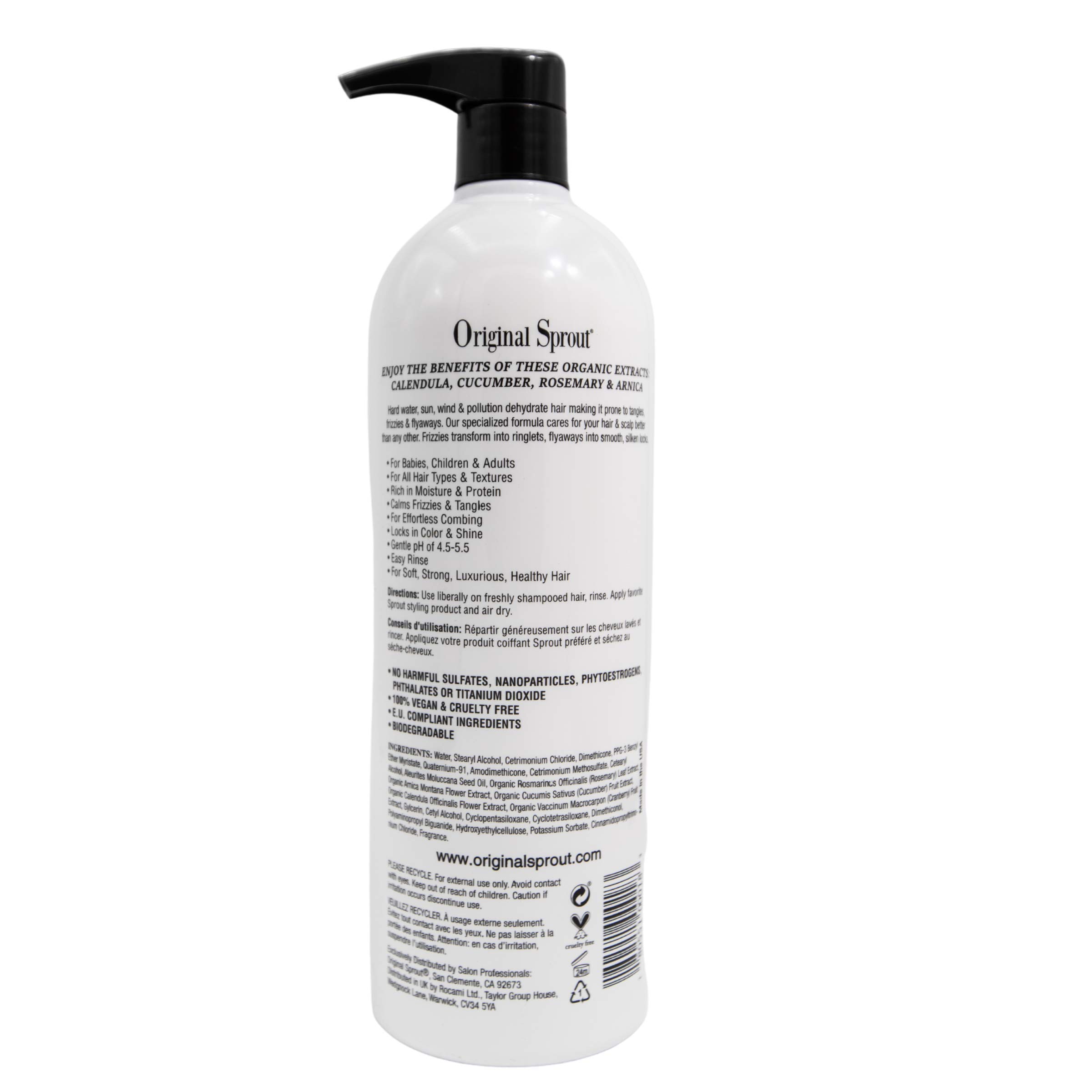 Original Sprout Deep Conditioner. Organic Vegan Deep Conditioning Treatment for Natural Hair Care. 32 Ounces. 2 Pack. (Packages May Vary)