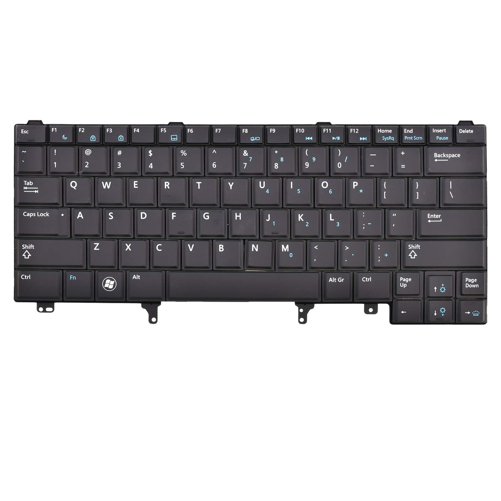 SUNMALL Replacement Keyboard with Backlit Compatible with Dell Latitude E5420 E5430 E6220 E6320 E6330 E6420 E6430 E6440 Series US Layout Black (Without Pointer Stick)