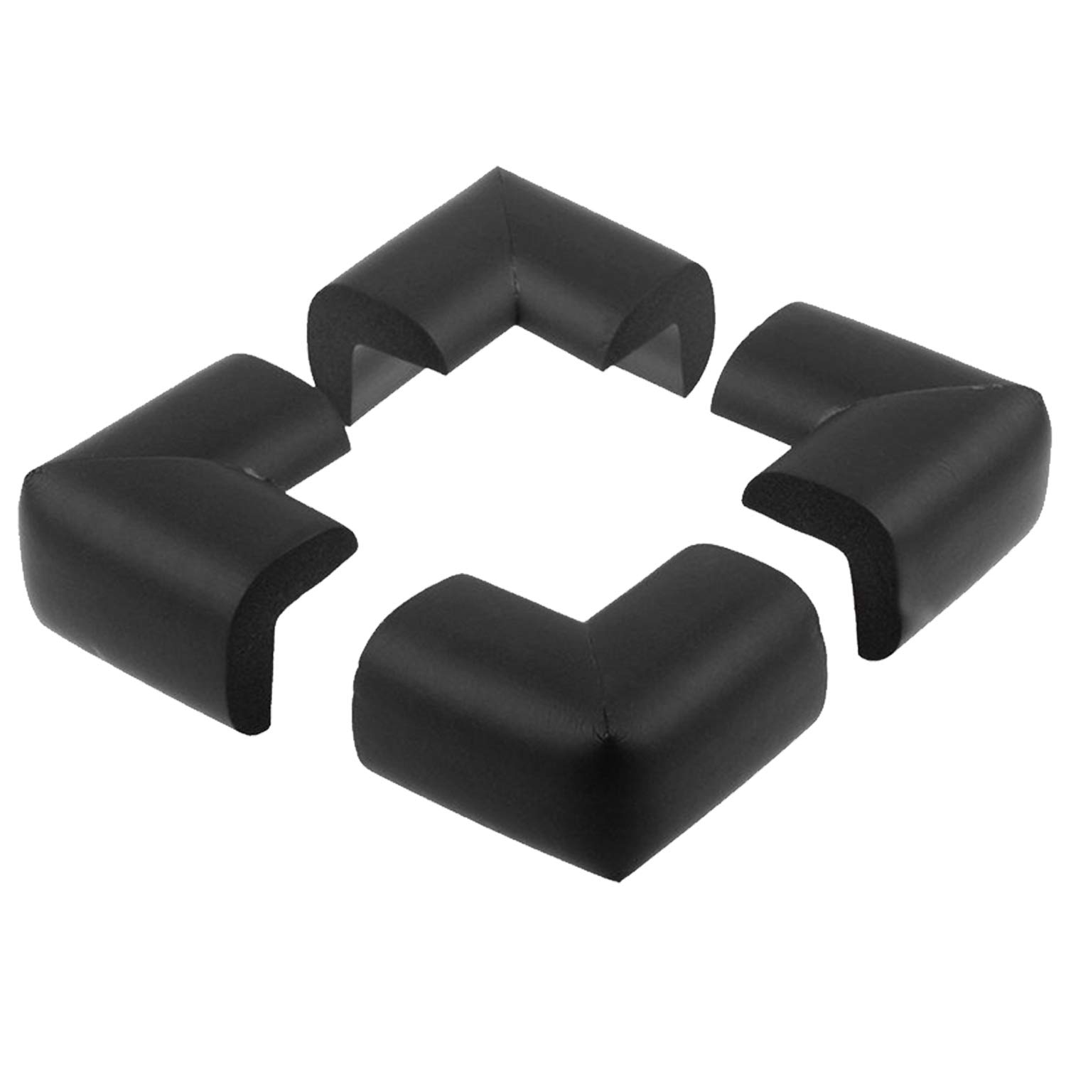 LURICO 4 Pieces Set Corner Protector | Baby Proofing Table Corner Bumper Guard | Child Safety Furniture Fireplace Corner Edge Guards | Soft Foam | Safe Corner Cushion | Pre-Taped | (Coffee Brown)