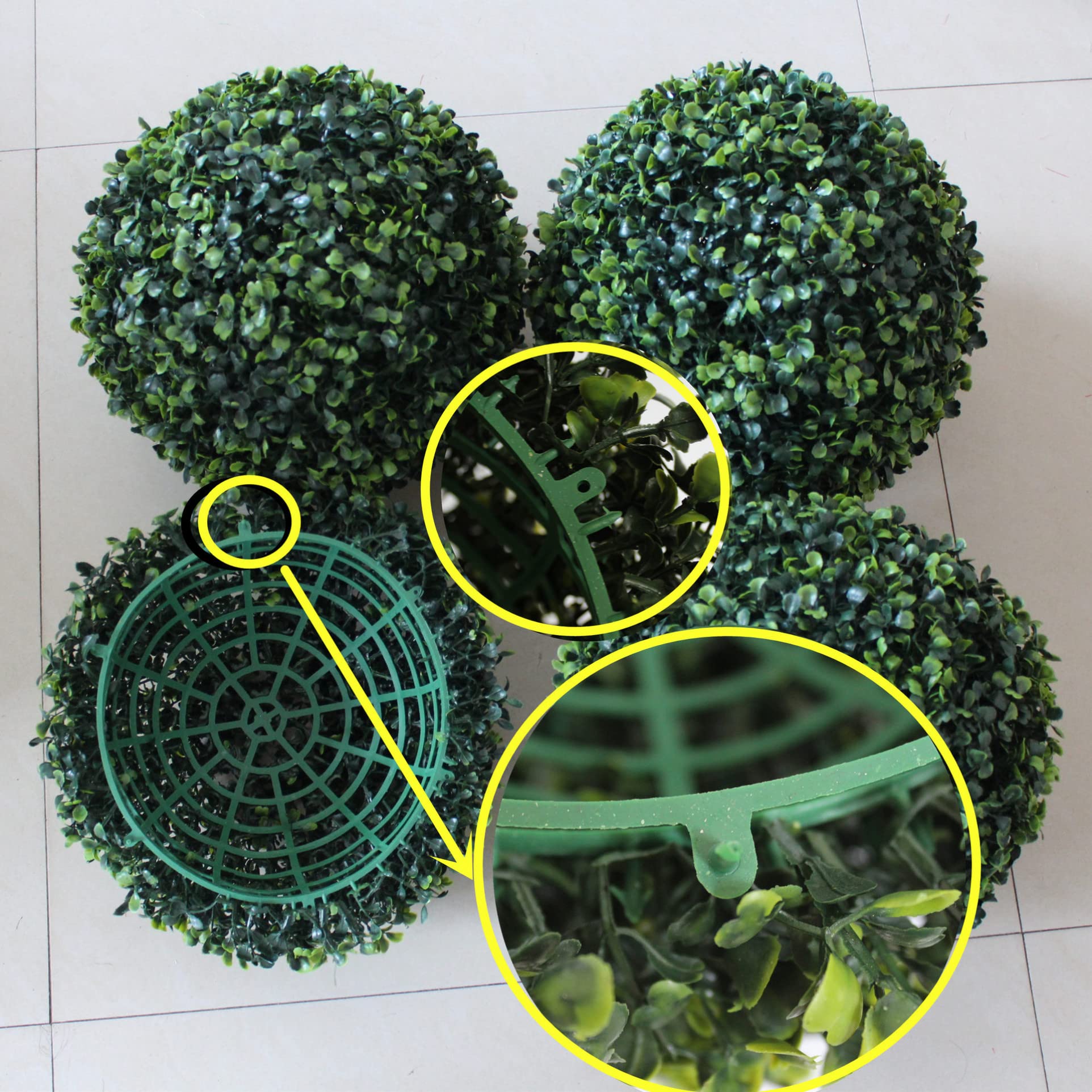 EXCEART 10pcs Plastic Frame for Artificial Boxwood Topiary Ball DIY Flower Ball Grass Balls Flower Arrangement Holder Egg Floral Cage for Garden Home Decor, 10X10cm, (X5GV50I014T16O)