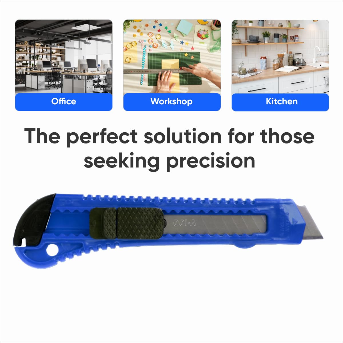 Box Cutter - Knife Utility for Cutting and Crafting - Box Knife Retractable, 6 Pcs - Versatile Box Cutter for Cartons, Cardboard and Boxes, Plastic