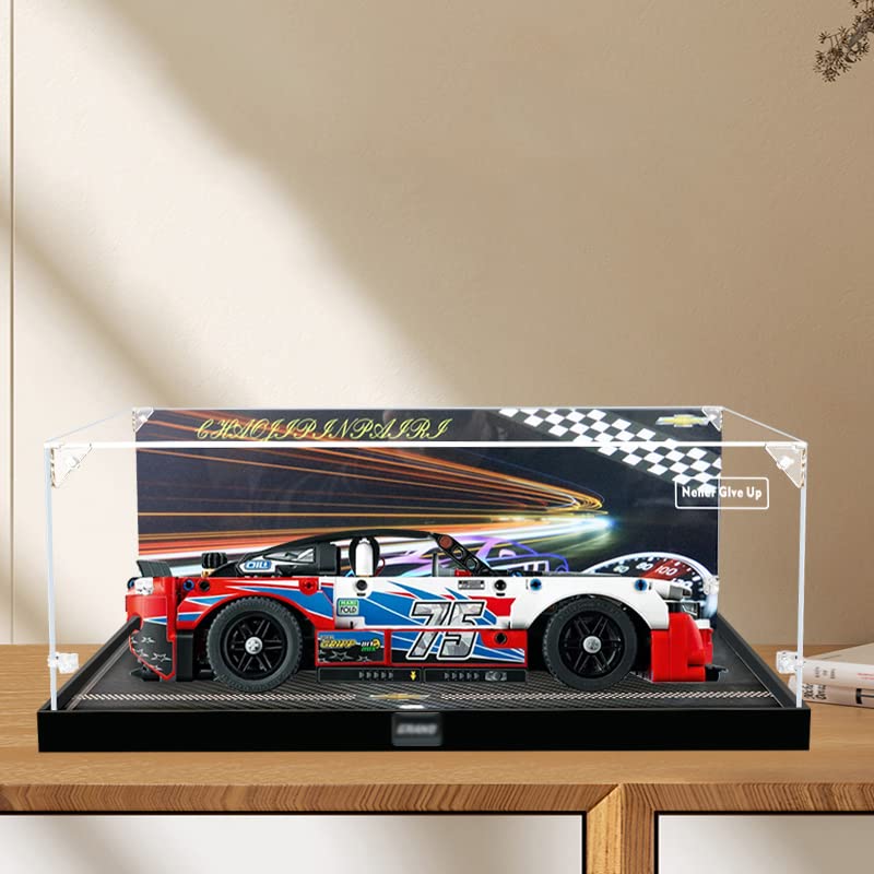ANGFJ Acrylic Display Case for Lego Technic NASCAR Next Gen Chevrolet Camaro ZL1 42153 Building Set;(NOT Included The Model)