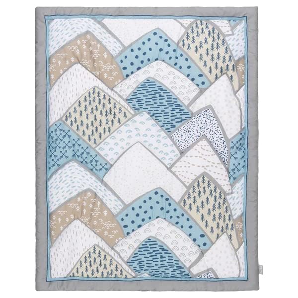 Trend Lab Florence 3 Piece Crib Bedding Set, Can Be Used As A Blanket Or A Playmat for Tummy Time, Includes Quilt, Fitted Crib Sheet and Skirt