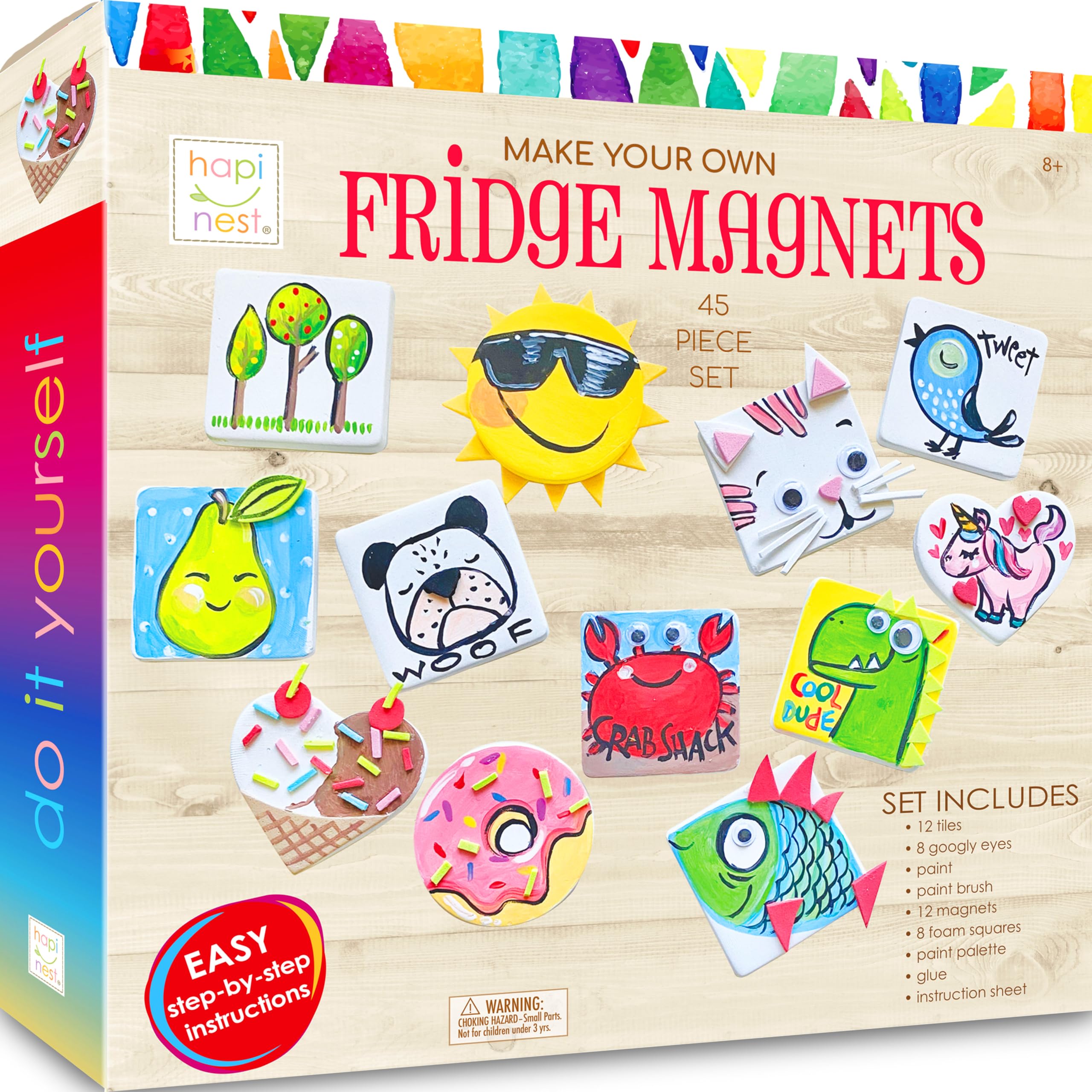 Hapinest DIY Mini Magnetic Tiles Fridge Magnet, Make Your Own Mini Magnet Tiles DIY Art & Craft Kit, Fun & Creative Birthday Gift for Girls Boys Teens, Arts and Crafts for Kids Ages 8-12 13 Years & Up