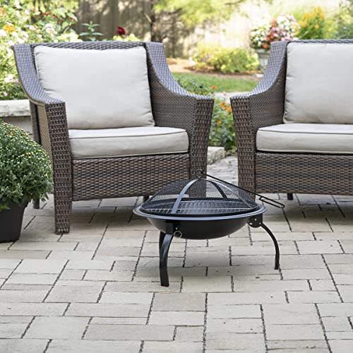 Blue Sky Outdoor Living WBPFP22 21.25” Round Folding Leg Portable Wood Fire Pit