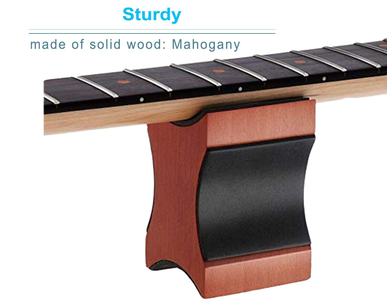 Guitar Neck Rest, Electric Acoustic & Bass Guitar Support Pillow for Changing Strings, String Instrument Wooden Neck Craddle, Luthier Repair Setup Tool 3.74x2.48x2.4inch, Burgundy