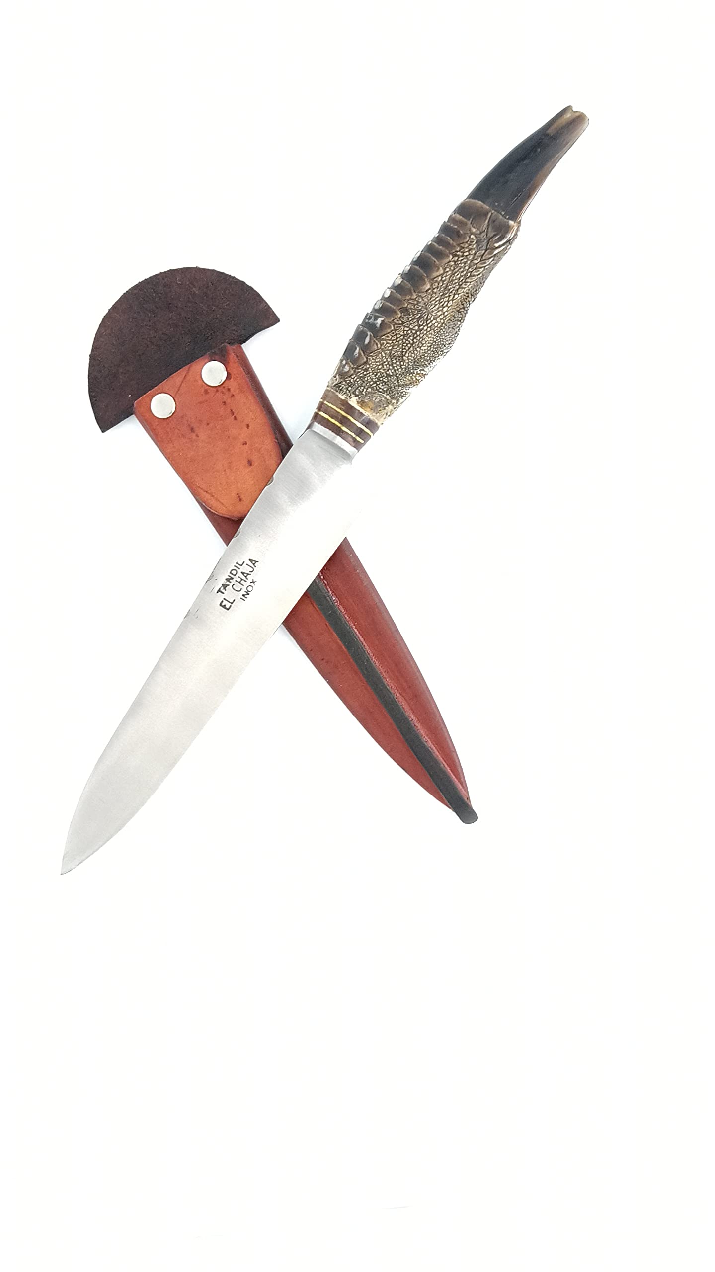 High durability handcrafted gaucho knife with ñandu nail handle, 420 MoV stainless steel made in Tandil Argentina