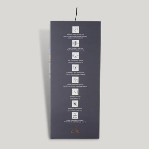 Austere VII Series Outlet Extender Wall Charger, 4 Outlets Surge Protector Power Strip, 2 USB C & 1 USB A 2.4 amp, 20W & 45W Power Delivery | 3500 Joules, EMI/RFI Filtering, 6 Year Component Guarantee